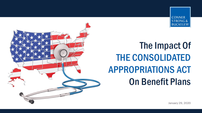 Webinar Resources: The Impact of The Consolidated Appropriations Act on Benefit Plans